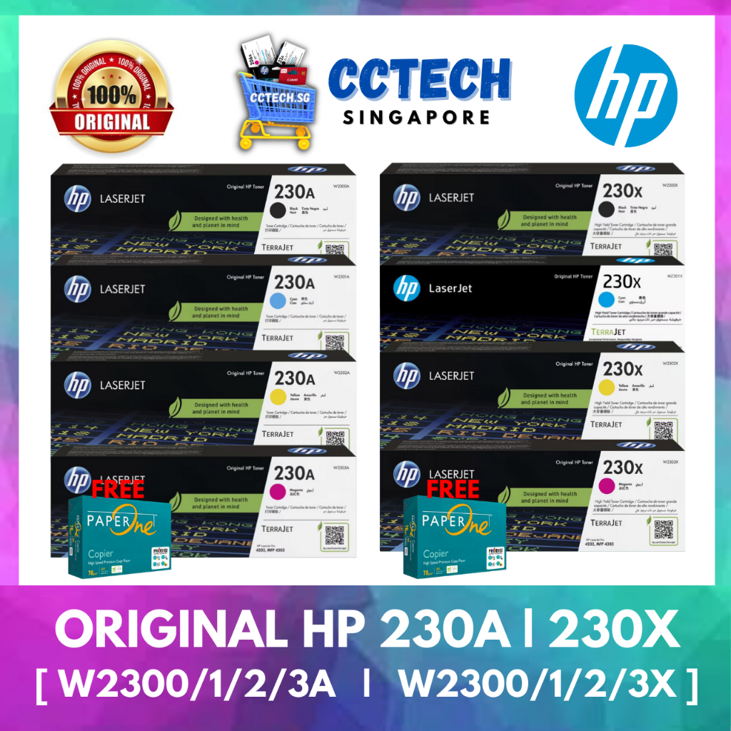 ORIGINAL HP 230A / HP 230X Toner Cartridge Black/Cyan Yellow/Magenta ...