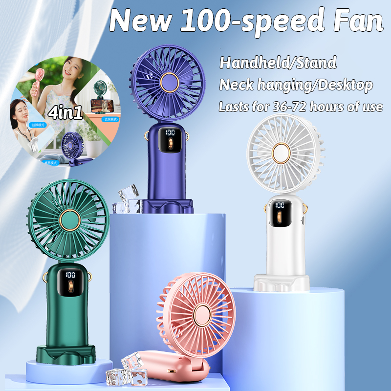 NEW Mini 100 Modes Handheld Fan Portable Foldable USB Charging 4000mAh ...