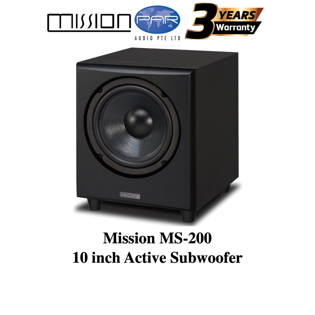 MISSION MS-200, 3 YEARS WARRANTY, 10 INCH ACTIVE SUBWOOFER | Shopee ...