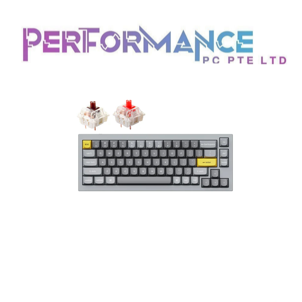 KEYCHRON Q2 CARBON BLACK/SPACE GRAY MECHANICAL KEYBOARD RED/BROWN ...