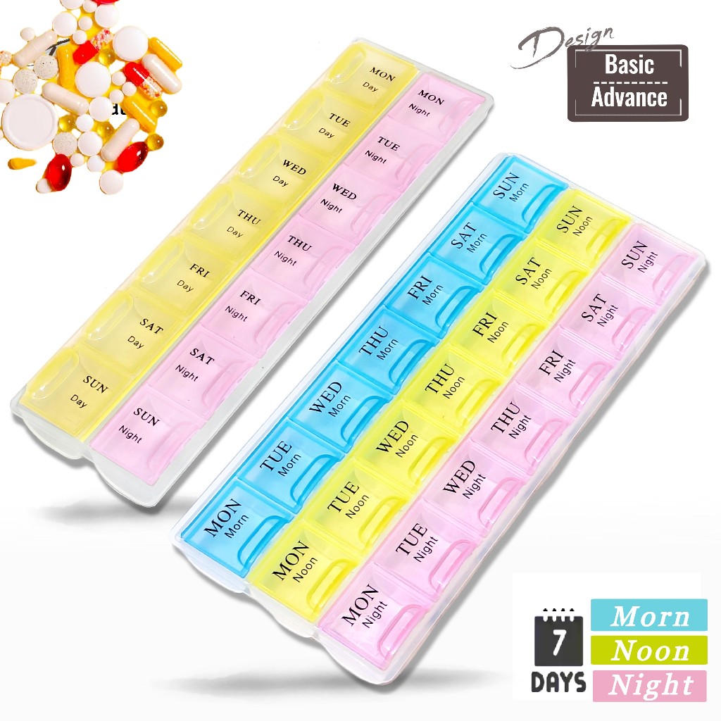Medicine Pill Storage Box Medication Supplements Vitamin Tablet Case ...