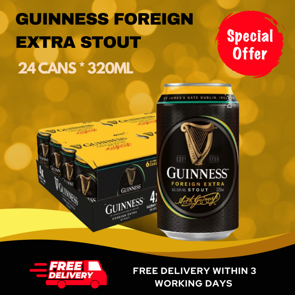Guinness Foreign Extra Stout Can 320ml x 24 cans | Shopee Singapore