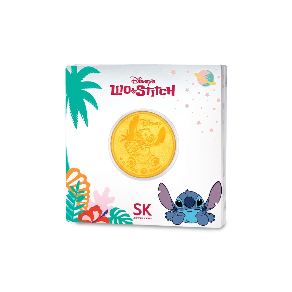 SK Jewellery Disney Lilo & Stitch 999 Pure Gold Coin | Shopee Singapore