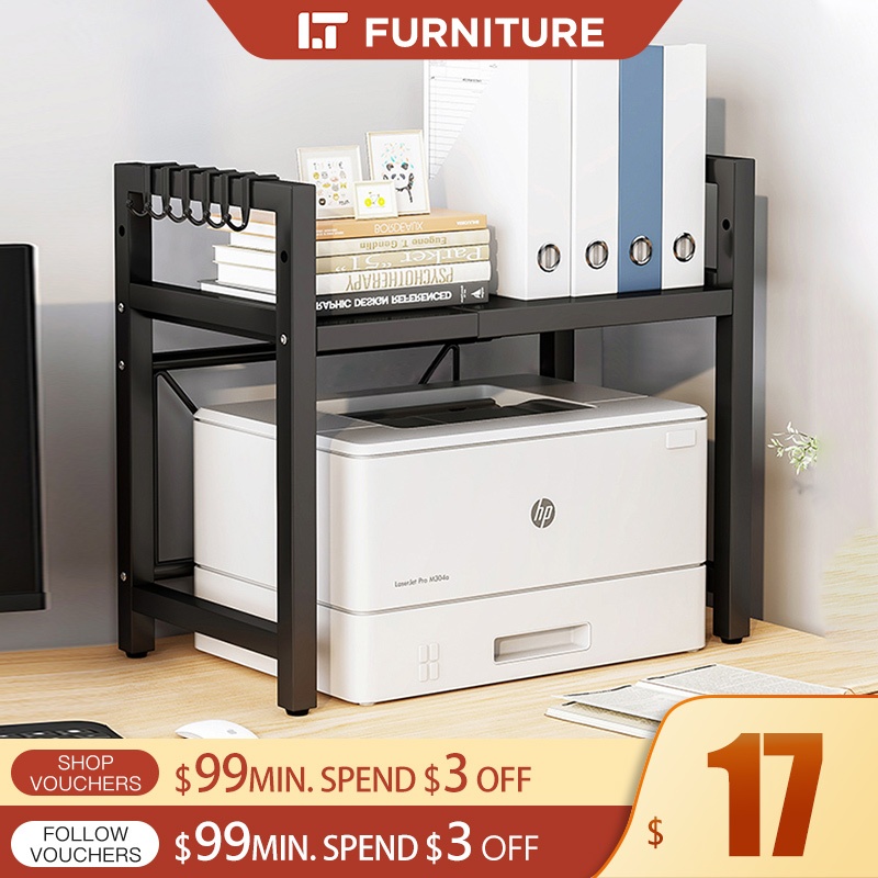 Printer Rack Multi-Layer Book Shelf Adjustable Printer Shelf Desk ...