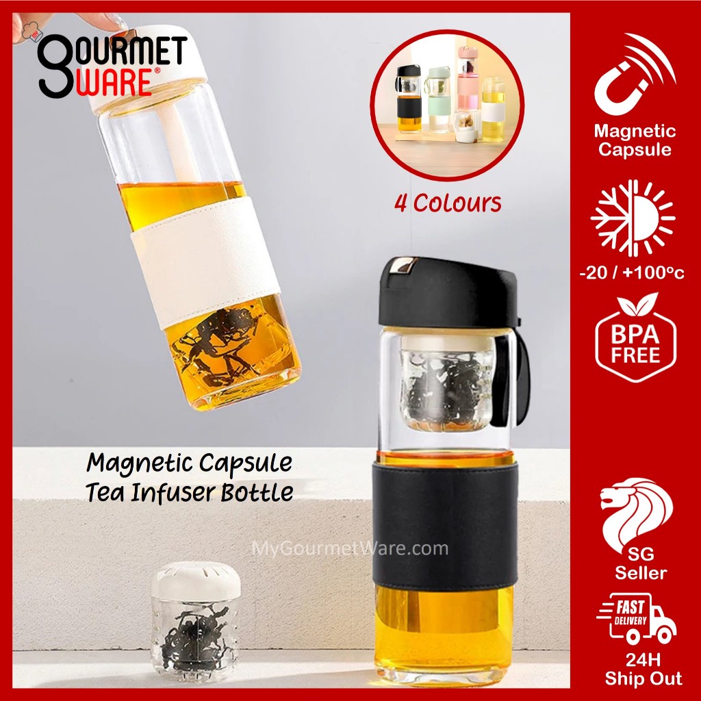 [SG STOCK] 450ml Magnetic Tea Capsule Tea Infuser Bottle Cold Brew ...