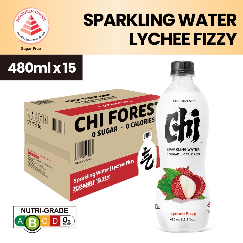 [1 Carton] Chi Forest Fizzy Soda Sparkling Water Zero Sugar Lychee ...