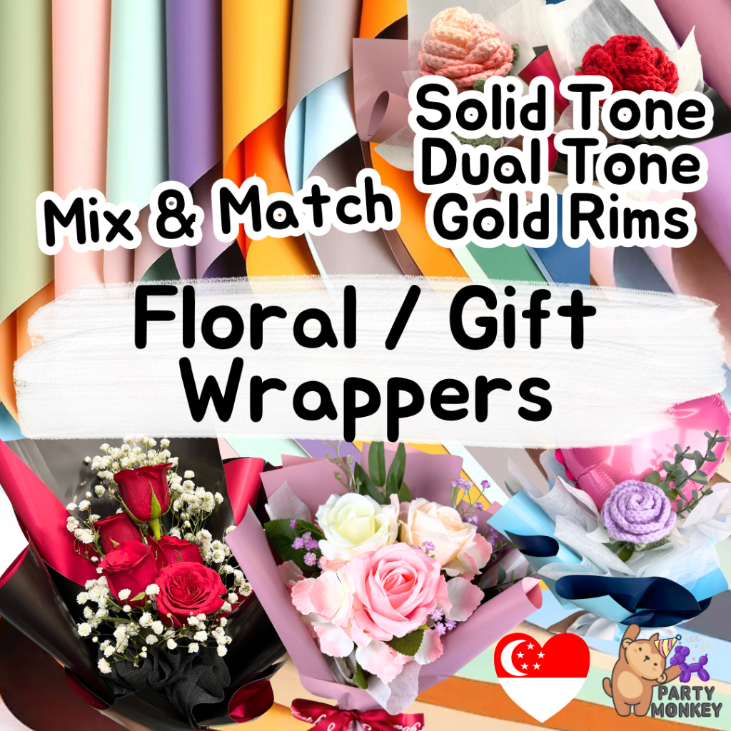 [SG Seller] Korean 20pc Dual Tone Flower Wrapper Wrapping Double Sided ...