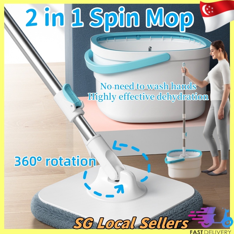 [SG Ready Stock]2 in 1Mop And Bucket Spin Mop Floor Cleaning Bucket ...