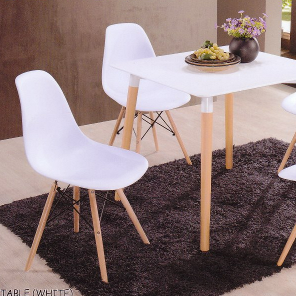 4 units Creative Curvy Dining Chair Wood Legs Lounge Chair Modern Style ...