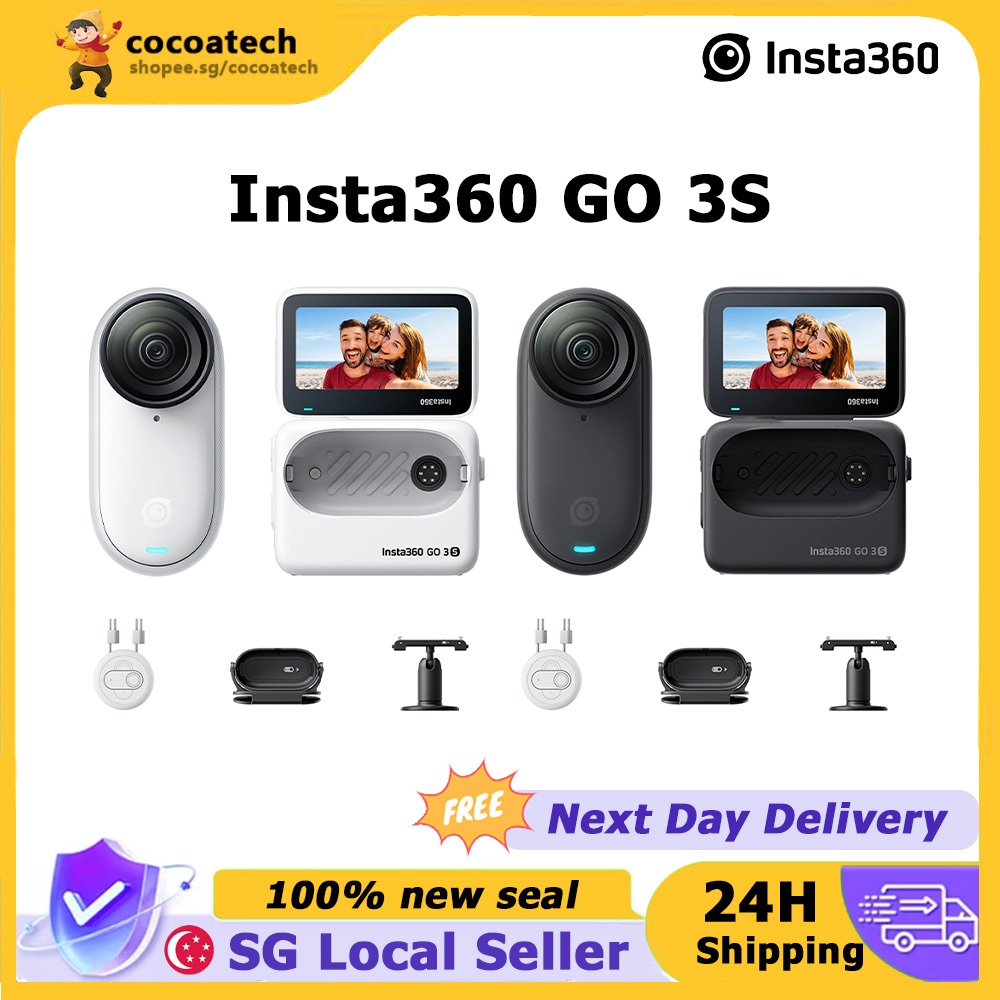 Insta360 GO 3S 64 GB/128GB White 4K Tiny Portable Vlogging Camera 140 Min Battery 10m Waterproof ...