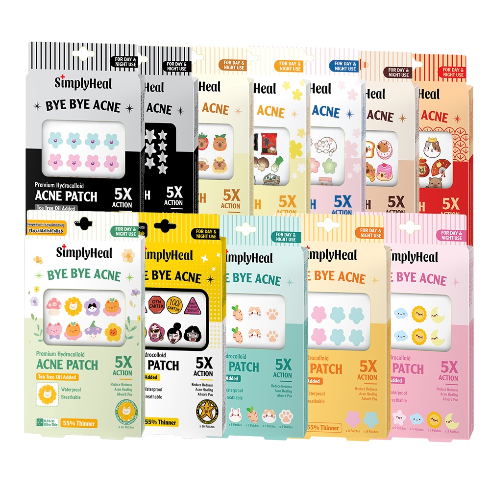 SimplyHeal Best Seller Day & Night Premium Hydrocolloid Acne Patch 16s/17s/18s/20s/40s | Shopee ...