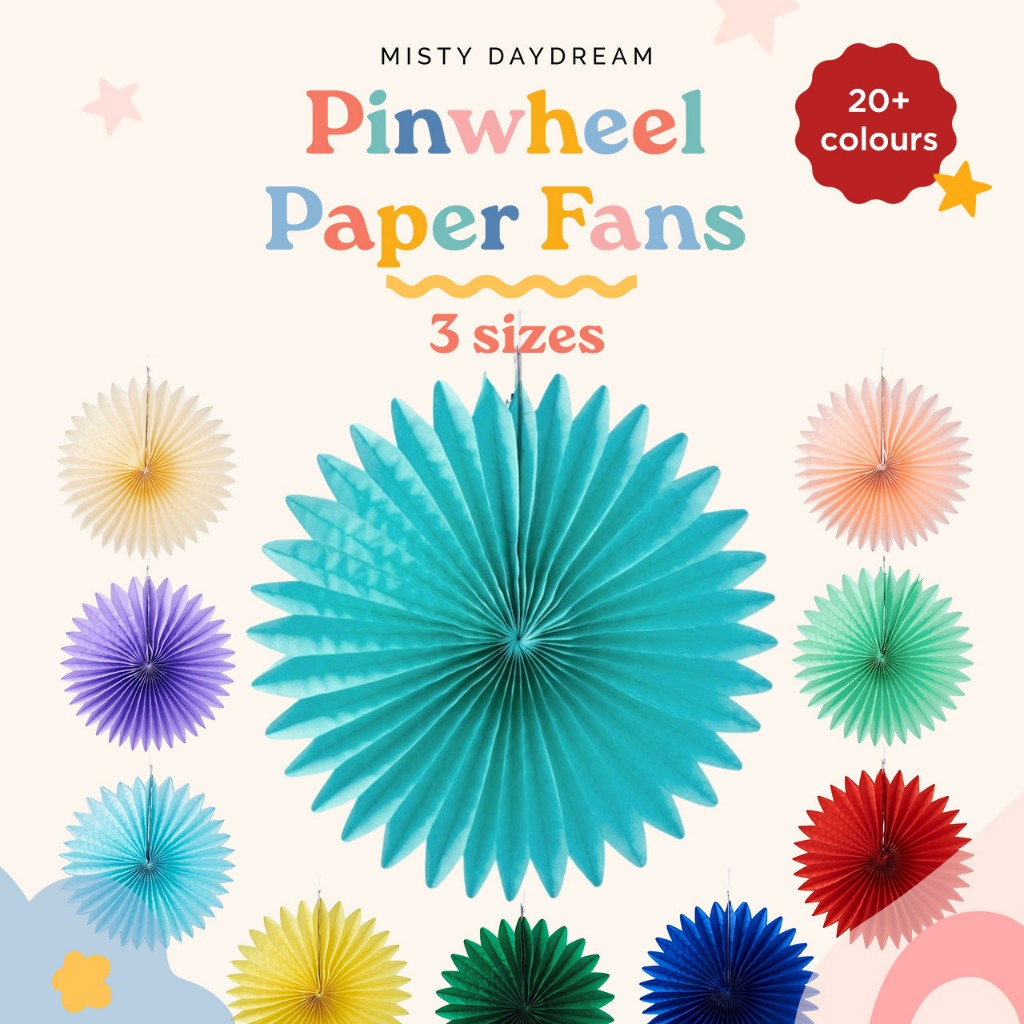[SG Seller] Pinwheel Party Paper Fan Party Supplies Decoration Backdrop ...