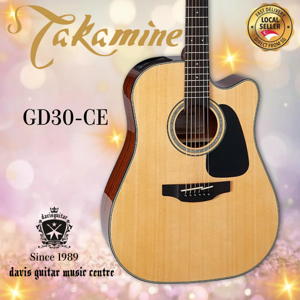 Takamine GD30-CE Acoustic / Electric Guitar Solid Spruce Top Okoume ...