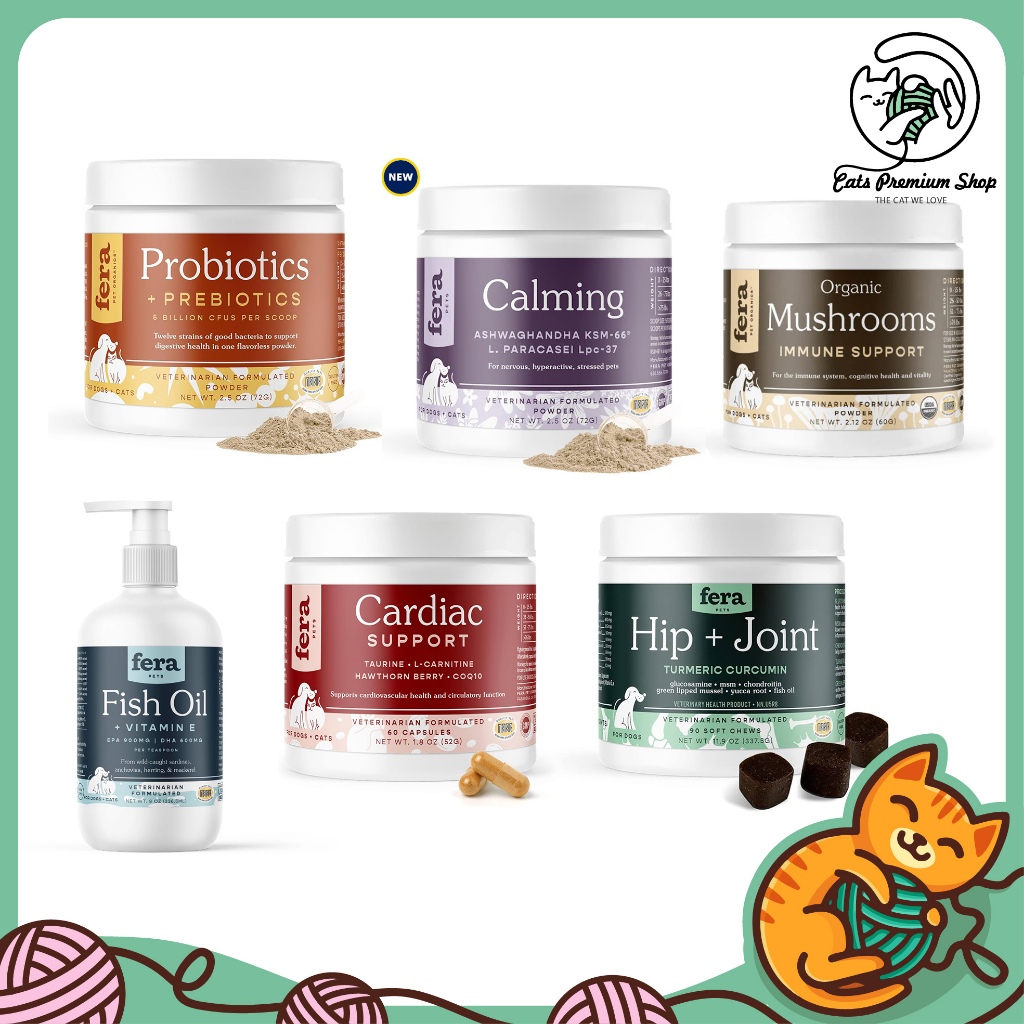 Fera Pet Pre+Probiotics ,Fish Oil, Hip & Joint, Cardiac Support ...