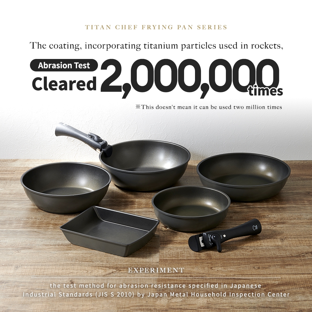 AIMEDIA TITAN CHEF - Titanium Coating Frying Pan 20cm, 24cm, 26cm, 26cm-Deep, Omelette, Handle ...