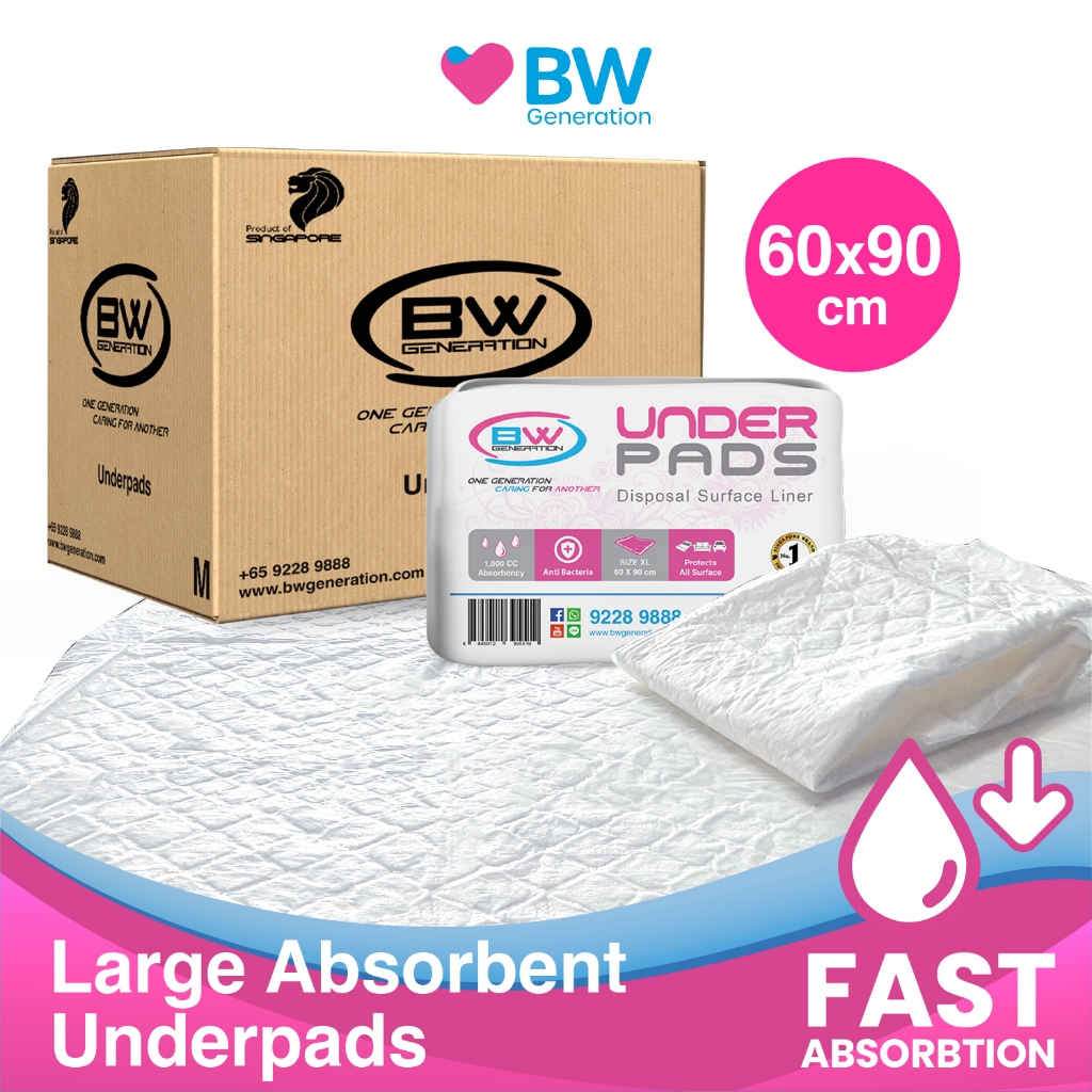 BW - Adult Absorbent Underpads (12 Bags/CTN, Size XL 60x90 cm) | Shopee ...