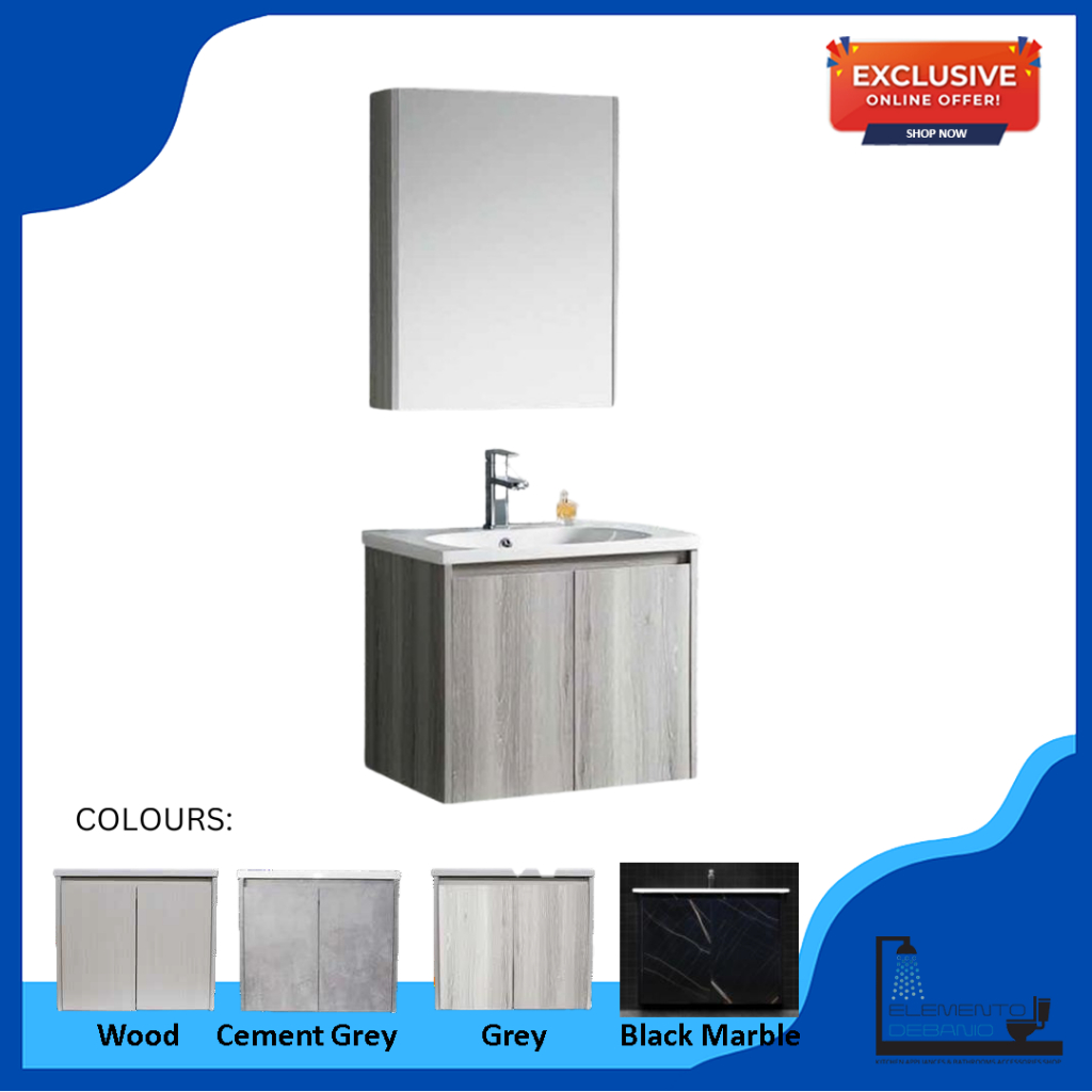 Basin cabinet set , 60cm Vanity Cabinet with basin insert (PVC) mirror ...