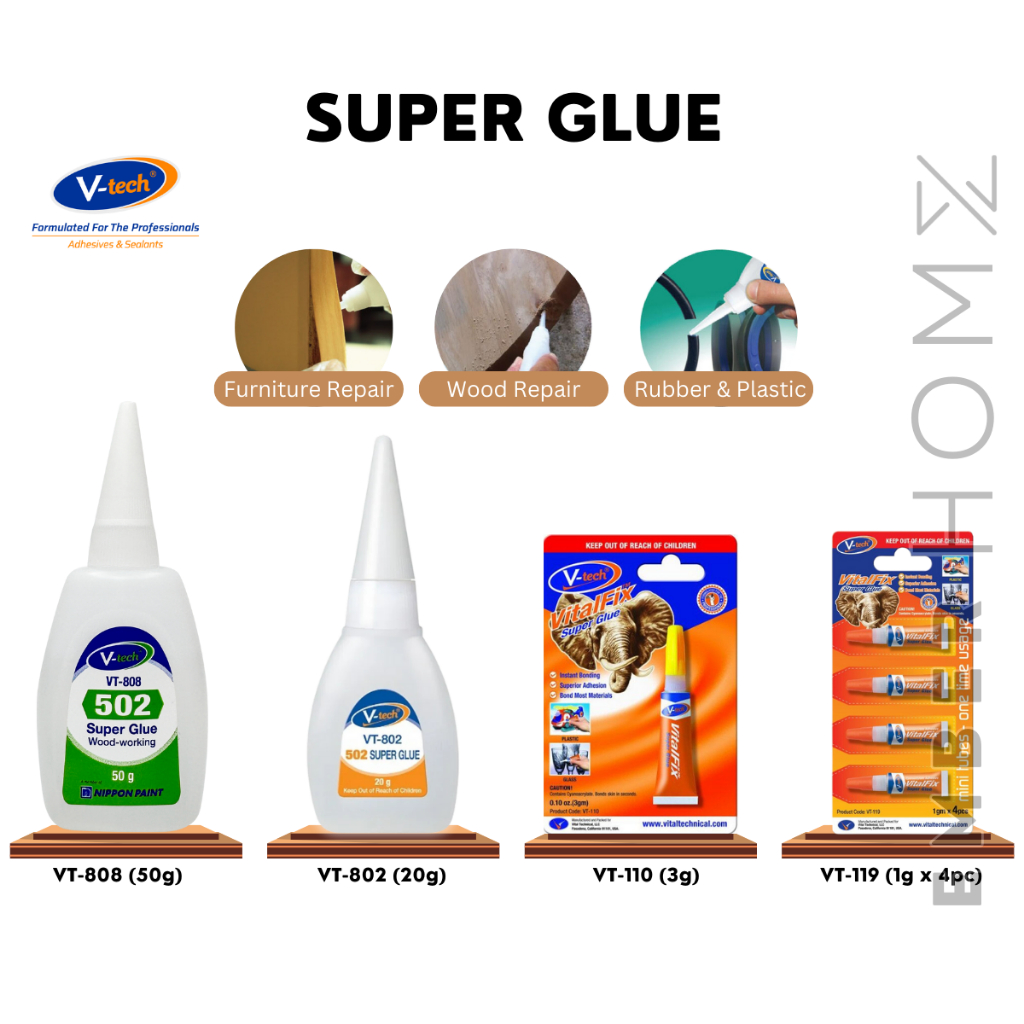 [Vtech] Super Glue (1g-50g) Ultra Fast Repairing | Quick Drying - SG/MY ...