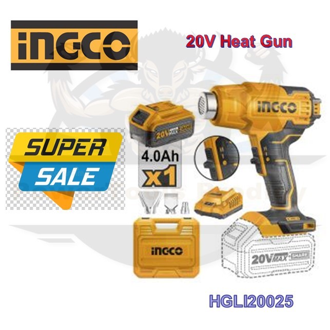 INGCO 20V CORDLESS HEAT GUN HGLI20025 | Shopee Singapore