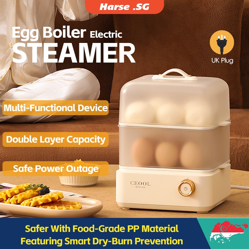 [SG Stock] Electric Steamer, Egg Boiler, Multi Function Mini 2 Tier ...