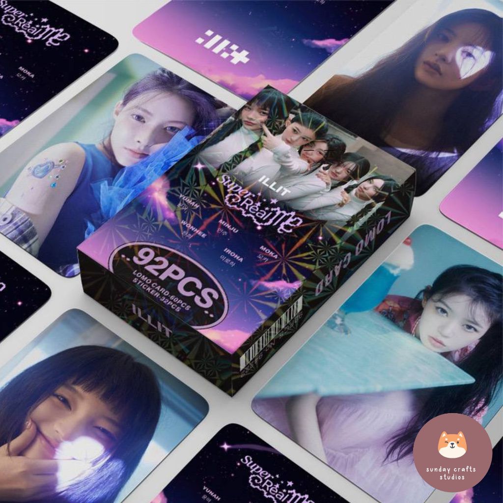 [SG] 🎵 92 PC/SET ILLIT LOMO Cards / 60 Photocards + 32 Stickers ...