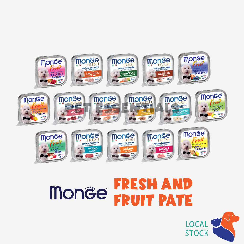 Monge Fresh Fruit and Fresh Pate with Chunkies Tray Dog Food 100g ...