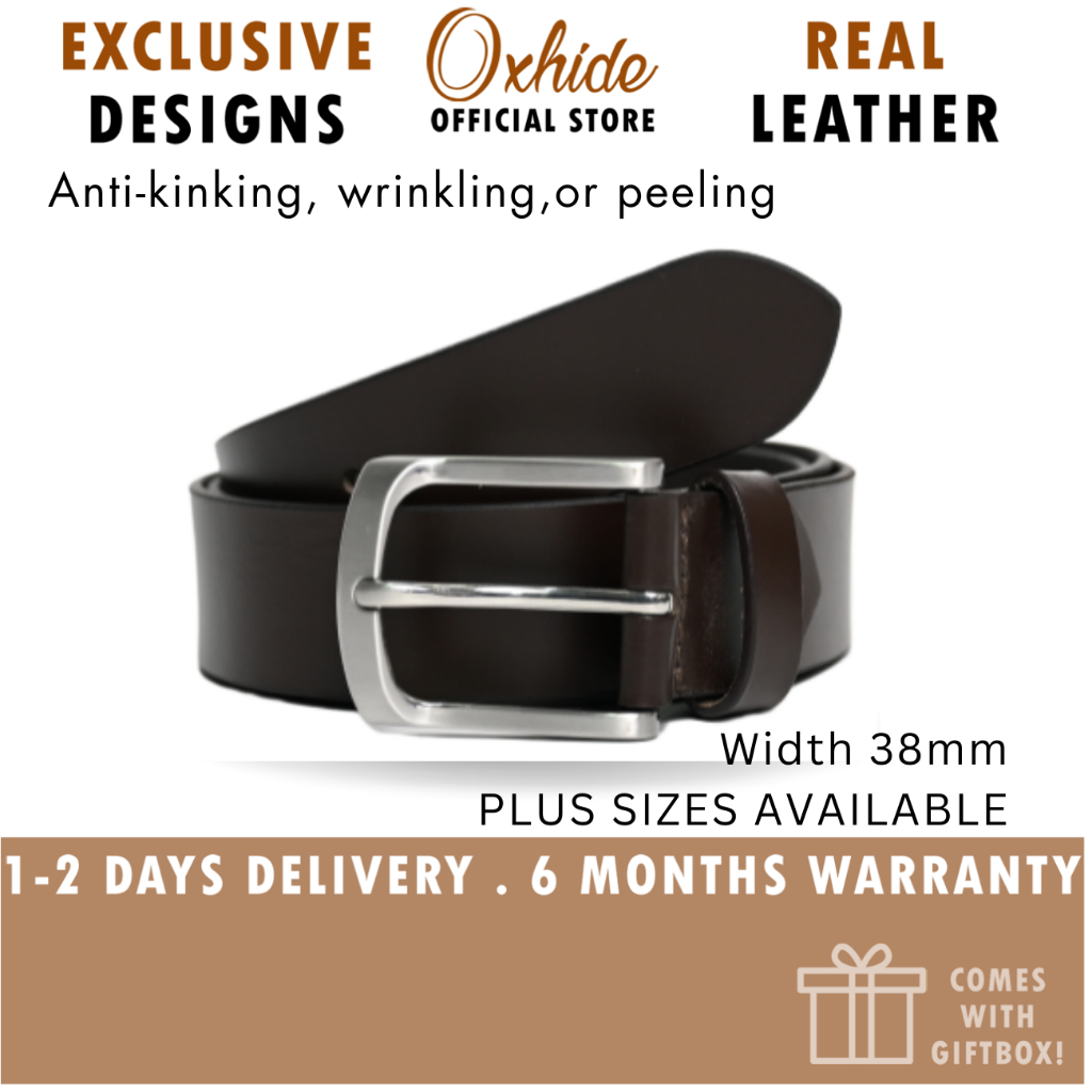 Plus size Full Grain Leather belt Casual 38mm Belt for Men Leather ...