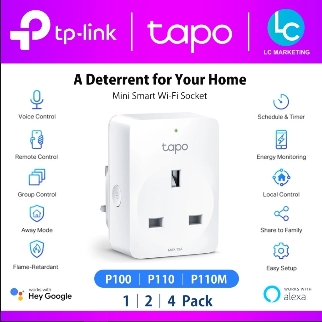TP-Link Tapo P100 / P110 P110M Mini Smart Wi-Fi Socket Plug Remote ...