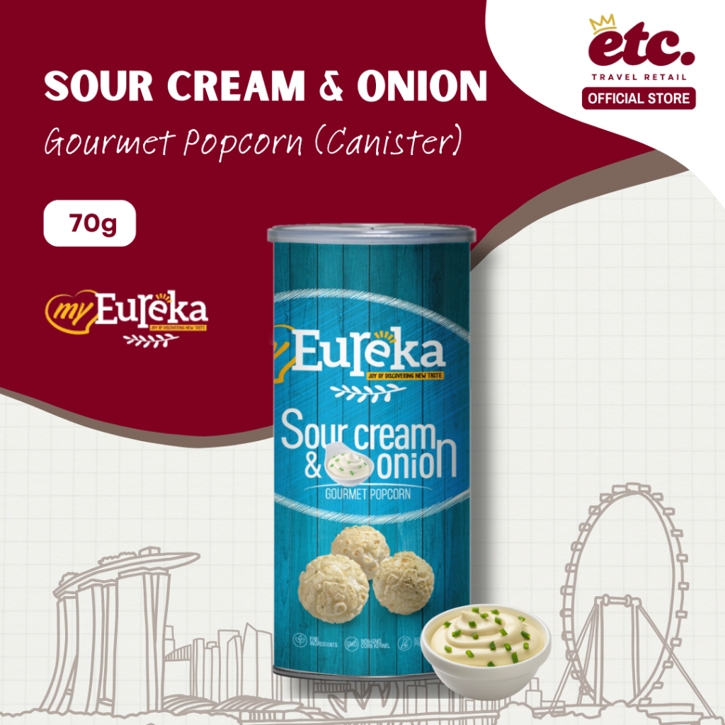 Eureka Popcorn Sour Cream & Onion 70g Can | Shopee Singapore