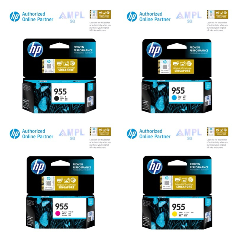 Genuine HP 955 Original Ink Cartridge | Black Cyan Magenta Yellow ...