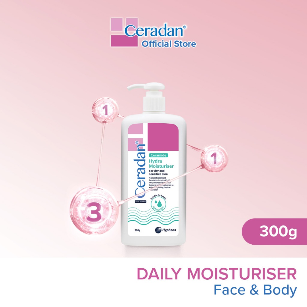 Ceradan® Hydra Moisturiser (300g) (Light-textured| 3:1:1 Ceramide| For ...