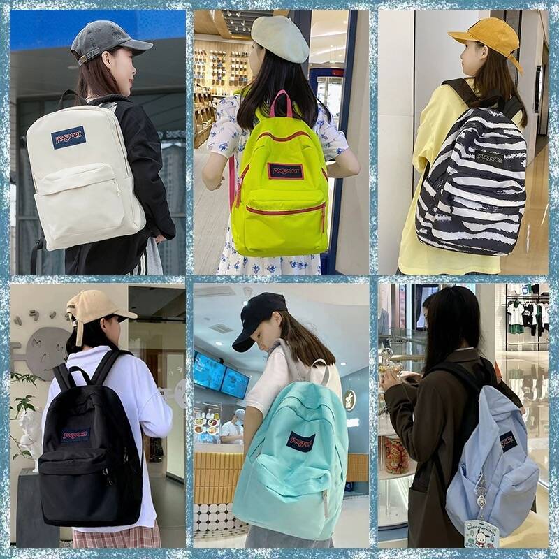 (SG Stock)JS Backpack Student Backpack Solid color outdoor large ...