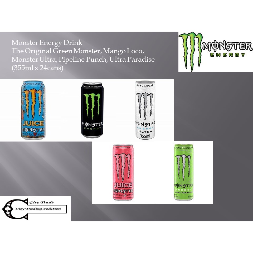 Monster Energy Drink - Monster, Mango Loco, Ultra, Pipeline Punch,Ultra ...