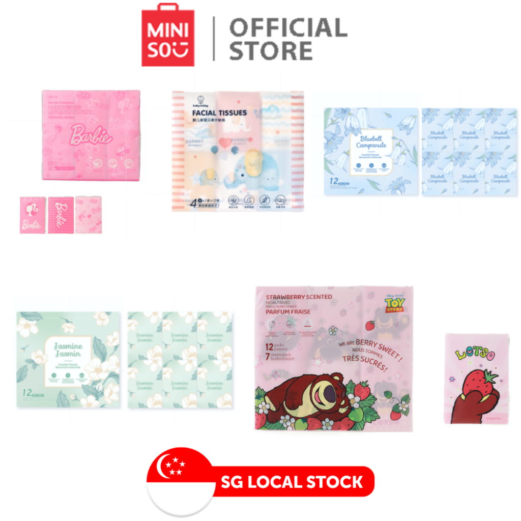 MINISO Barbie/Losto collection Scented Tissues(12 Packs) Ultra Soft ...