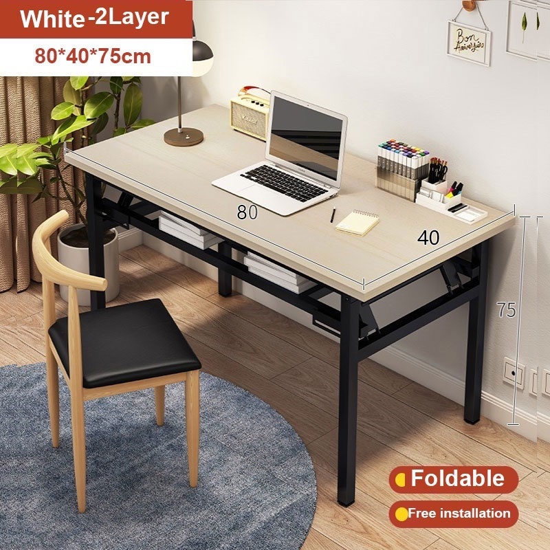 PM【Free installation】80/100/120cm Folding Table Dining Table Foldable ...