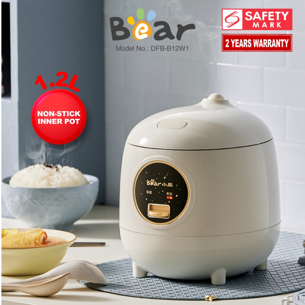 BEAR 1.2L Rice Cooker, Mini Rice Cooker with non-stick Inner Pot ...