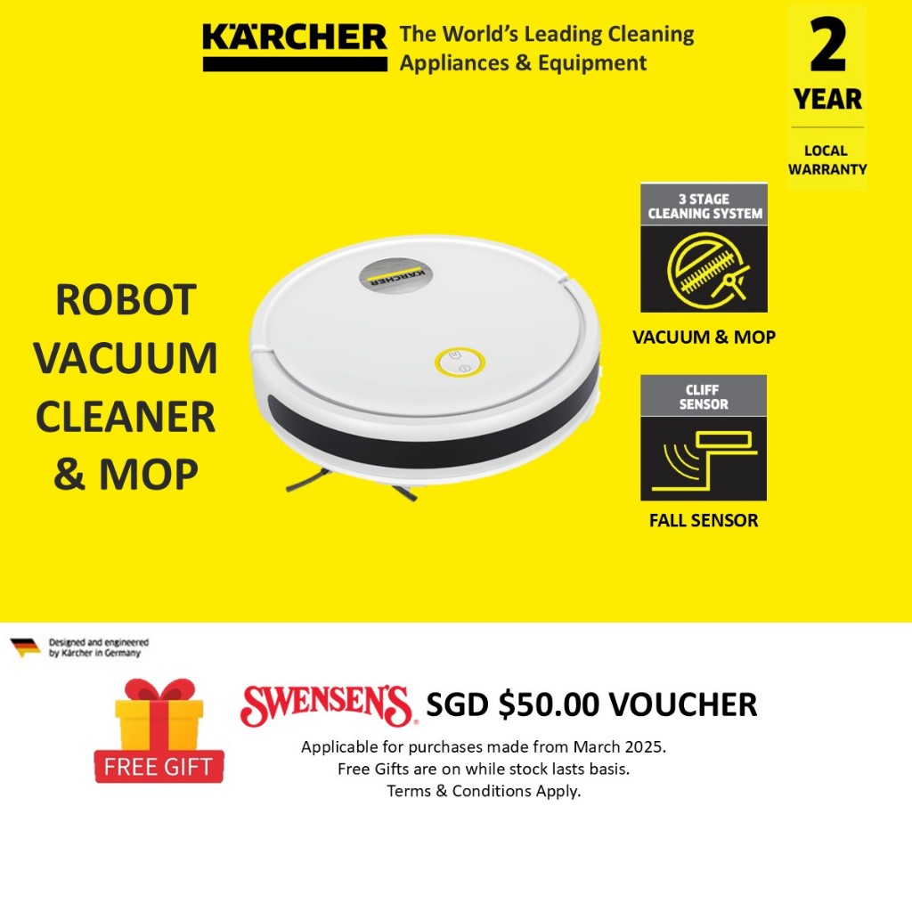 KARCHER Smart Robot Vacuum Cleaner with Wet Mop function RCV 2 | Smart ...