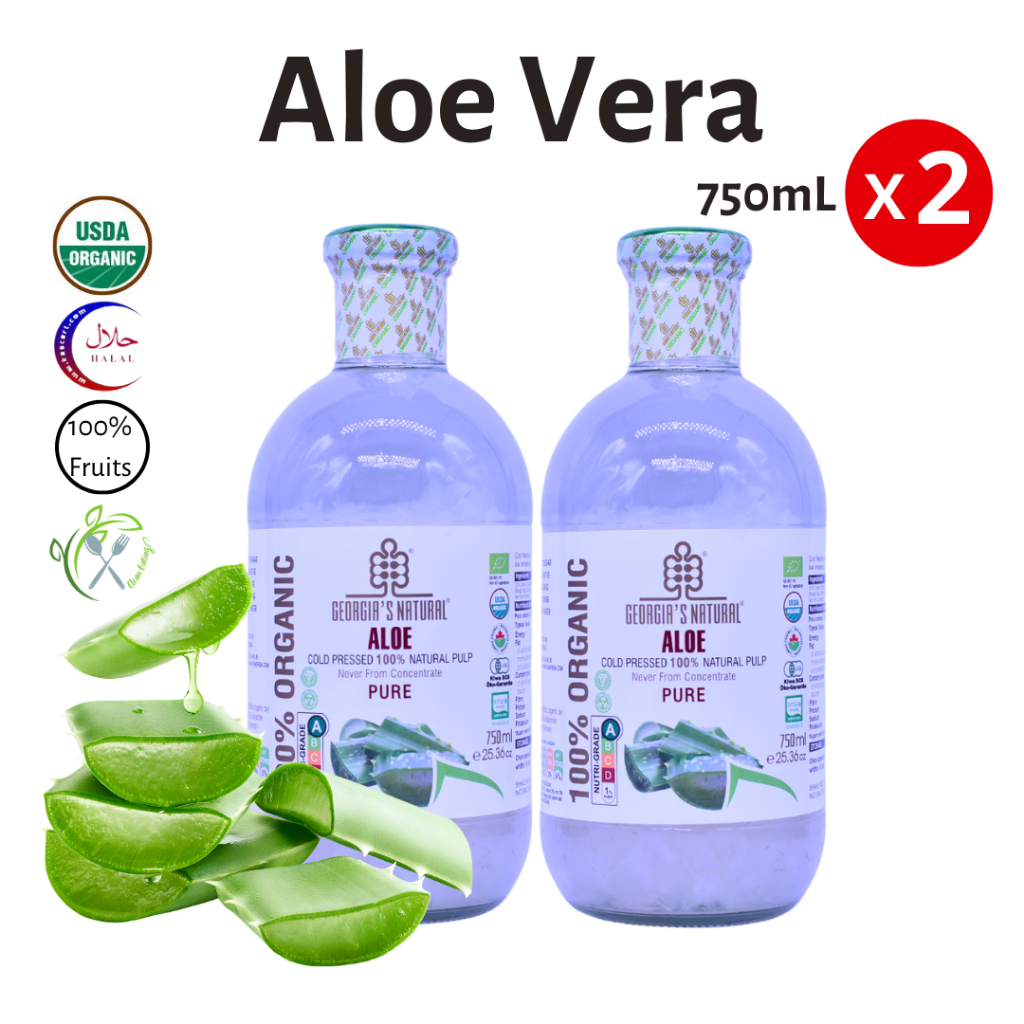 [Georgia's Natural] Aloe Vera Juice 750mL 2 or 4 Bottles | 100% Pure ...