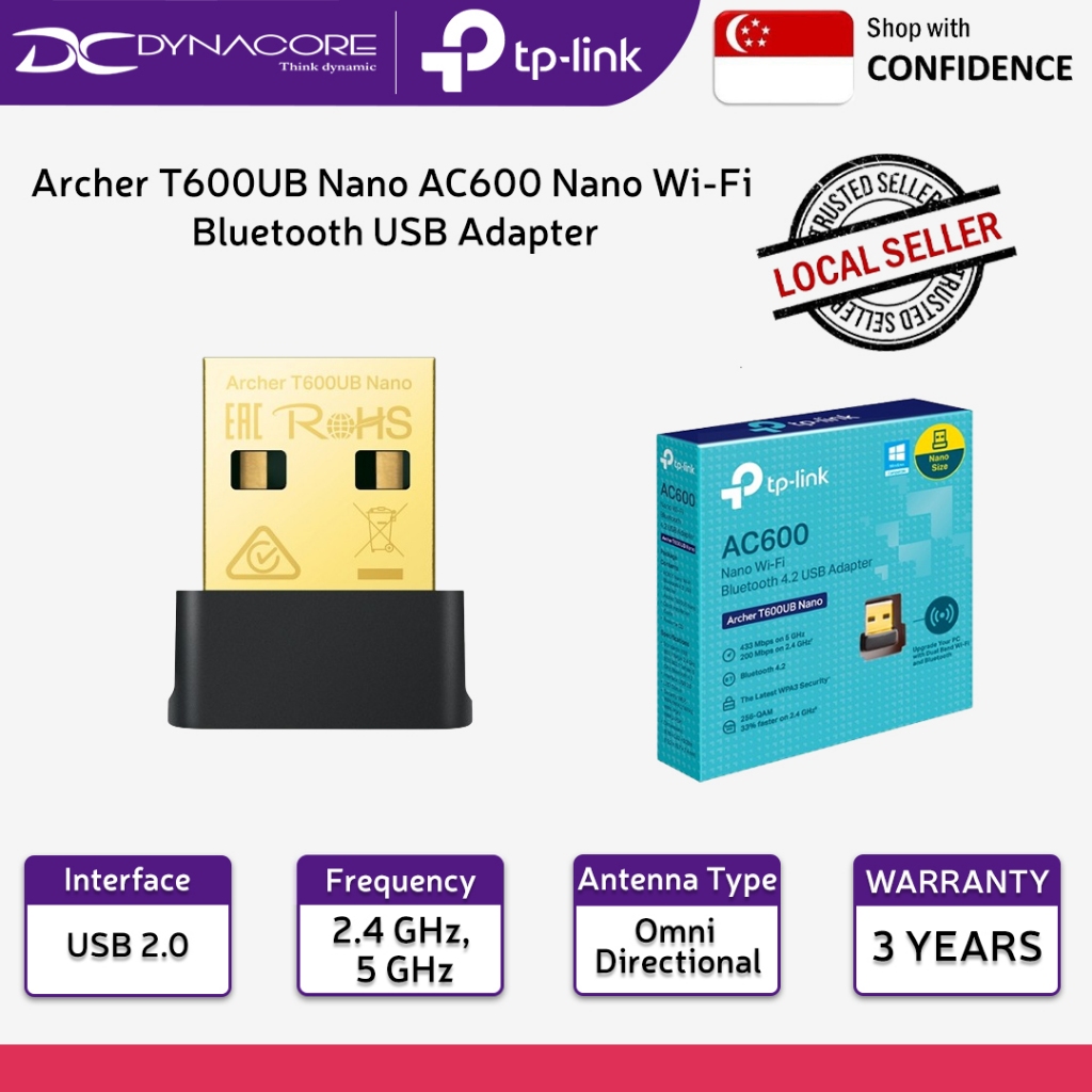 TP-LINK Archer T600UB Nano AC600 Nano Wi-Fi Bluetooth USB Adapter ...