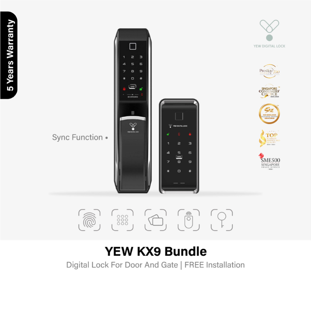 FREE Installation | Yew Lite Gate + Yew KX9 Door Digital Lock | Shopee ...