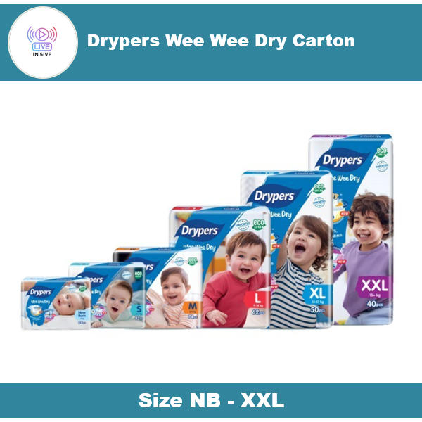 Drypers Wee Wee Dry Carton | Shopee Singapore