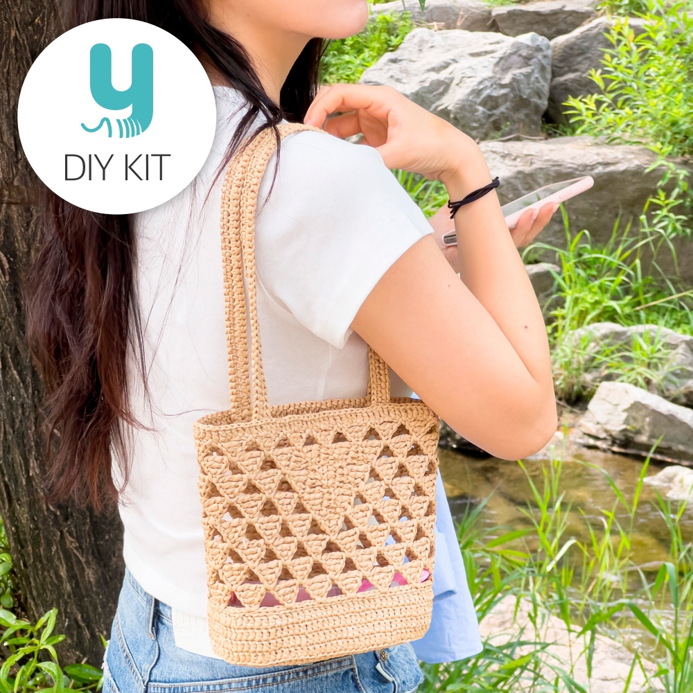 (Ready) DIY Crochet Package | Lattan Triangle Shoulder Bag (Crochet Kit ...