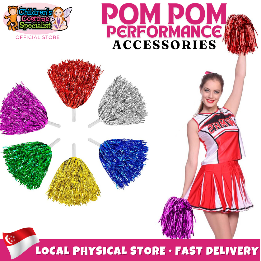 Cheerleading Pom Pom Fun Metallic Foil Pom Poms Cheerleading with ...