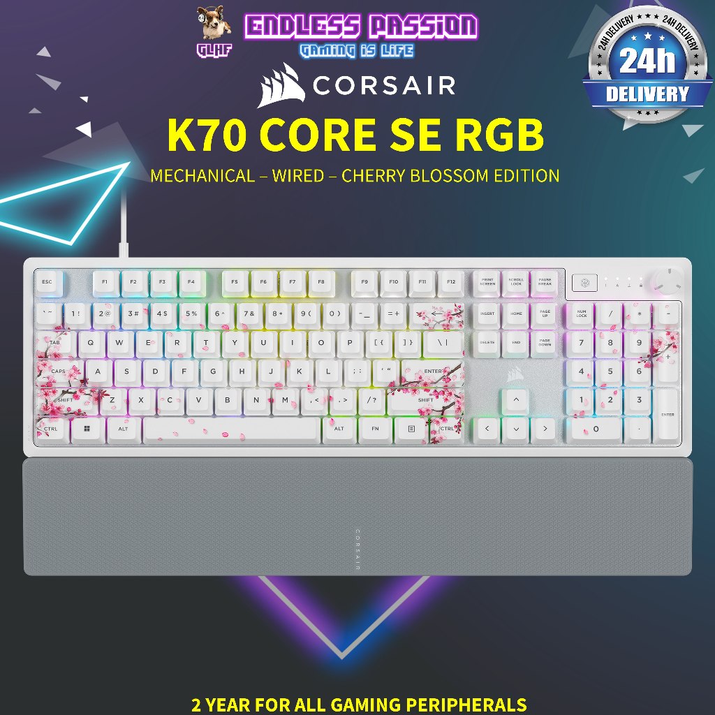 Corsair K70 CORE SE RGB Mechanical Gaming Keyboard – Cherry Blossom ...