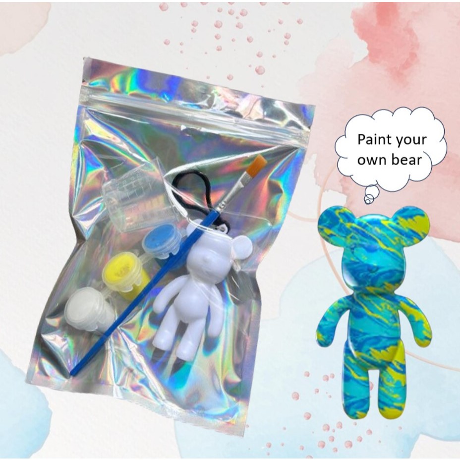 DIY Bear Keychain Gift for Kids Birthday Party Goodie Bag Kids Painting ...