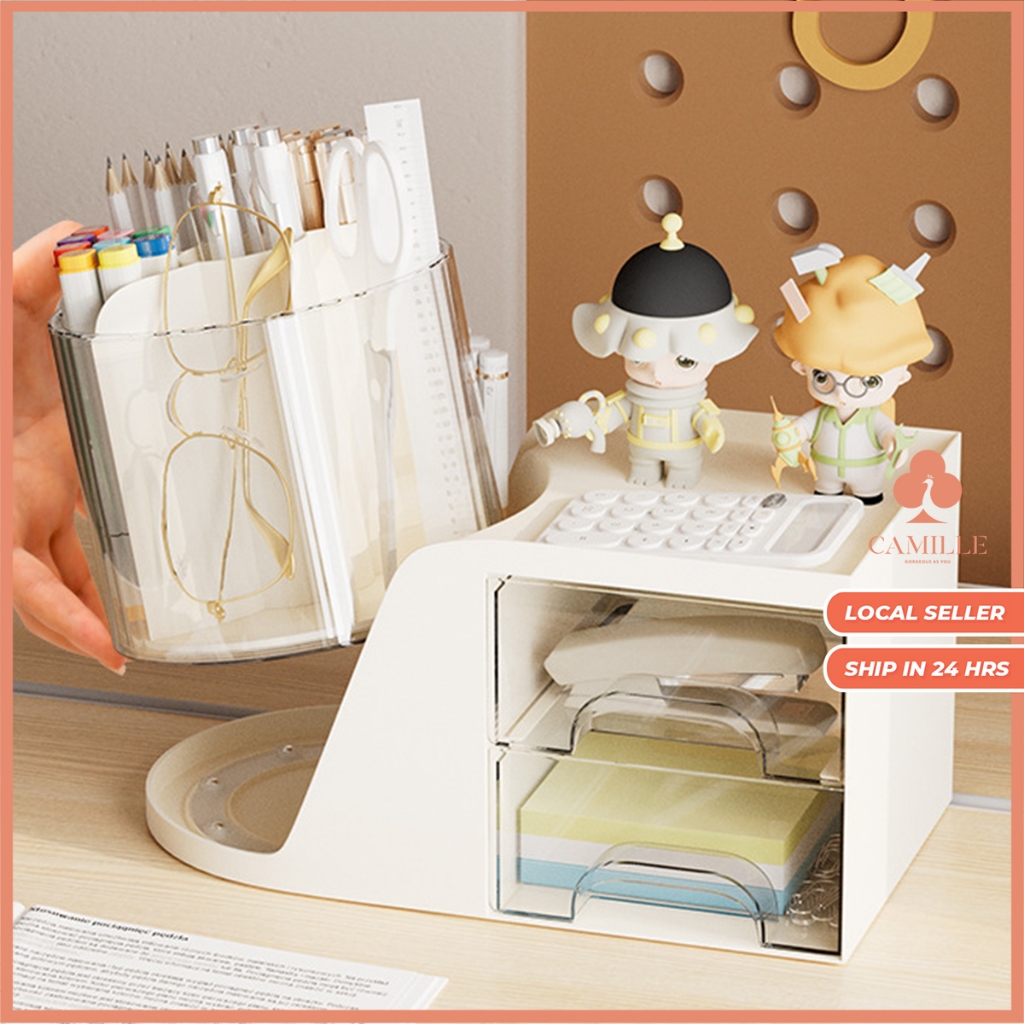 Camille Pen Holder Stationary Organiser 360 Degree Rotatable Desk ...