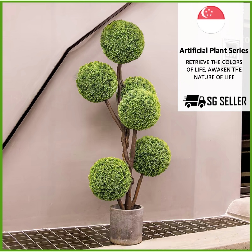 [SG SELLER]Topiary Boxwood Artificial Plant-Elevate Your Space with our ...