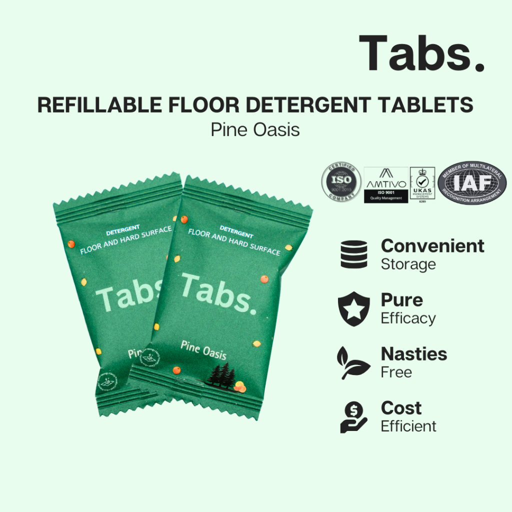 Tabs - Pine Oasis - Refillable Floor Detergent Cleaning Effervescent ...