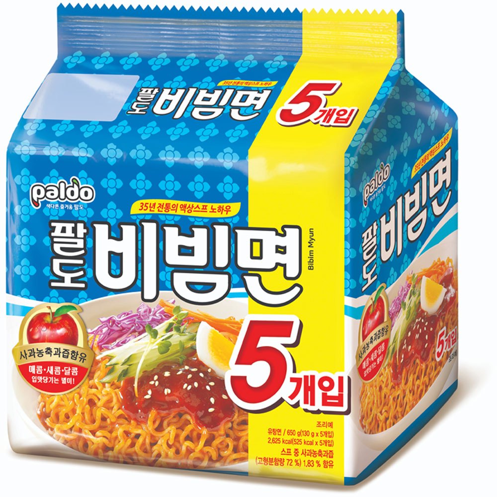 paldo instant noodle ramen bibim myeon, 130g. 5ct 비빔면 | Shopee Singapore