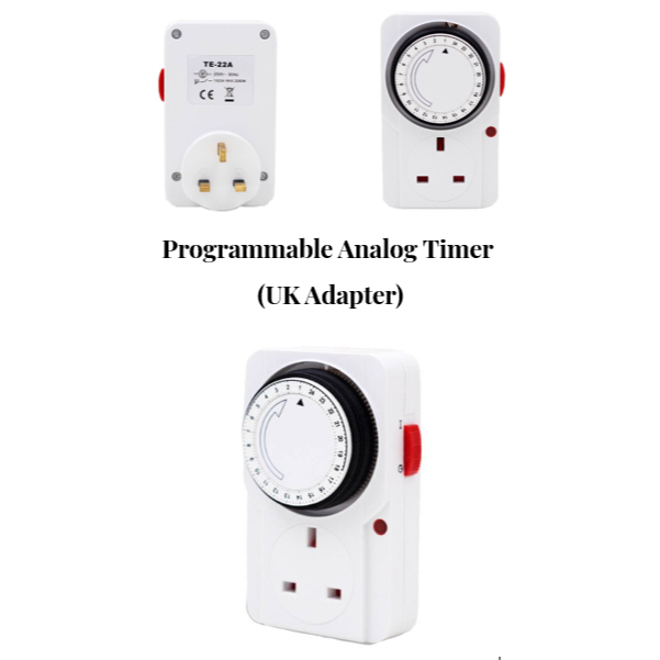 Analog Programmable Timer 24 Hours Adapter Clock | Shopee Singapore
